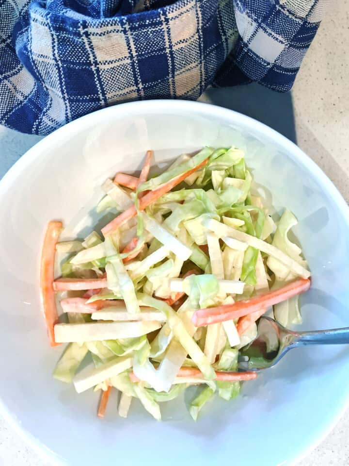 Creamy Jicama Slaw (Easy Jicama Coleslaw Recipe) - One Happy Dish