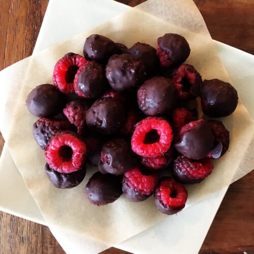 Chocolate Covered Raspberries - One Happy Dish
