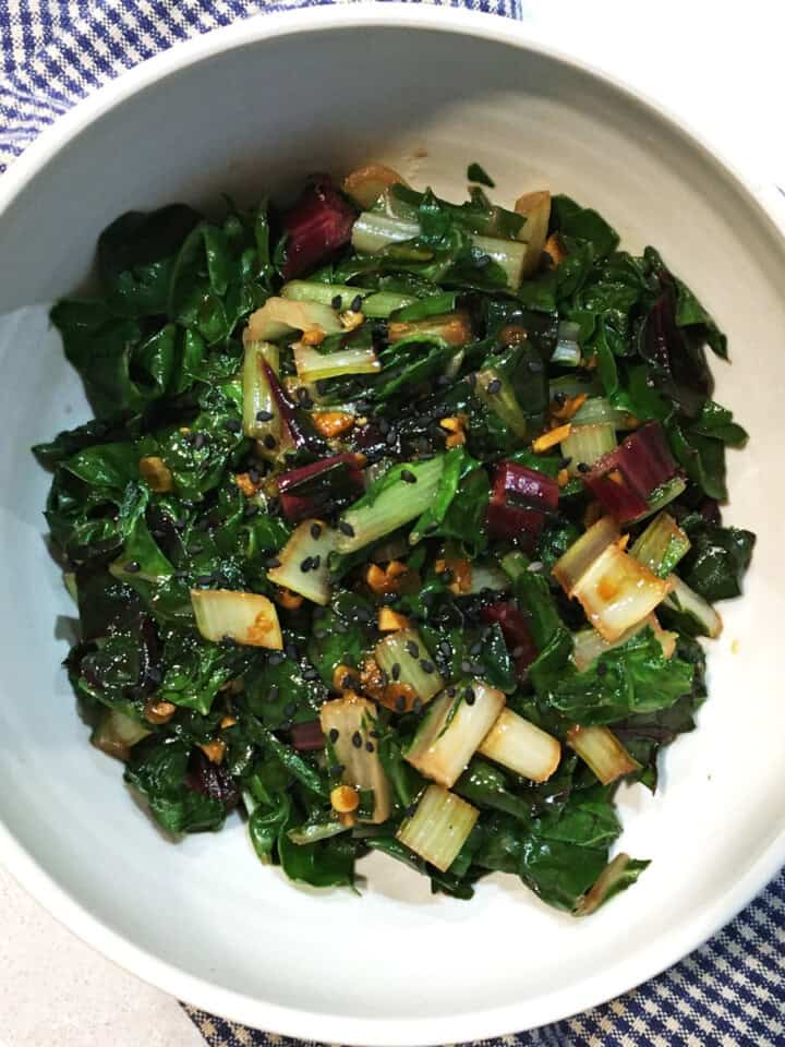 Asian Sautéed Swiss Chard - One Happy Dish