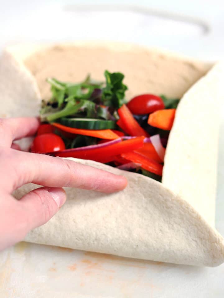 Hummus and Veggie Wrap - One Happy Dish