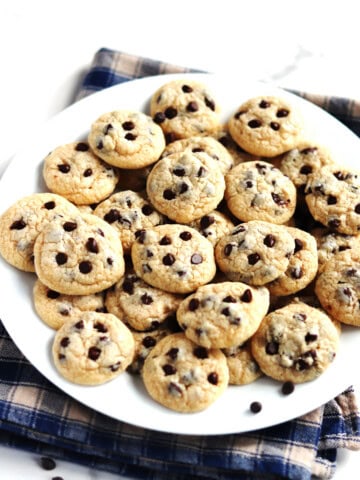 Mini Chocolate Chip Cookies - One Happy Dish